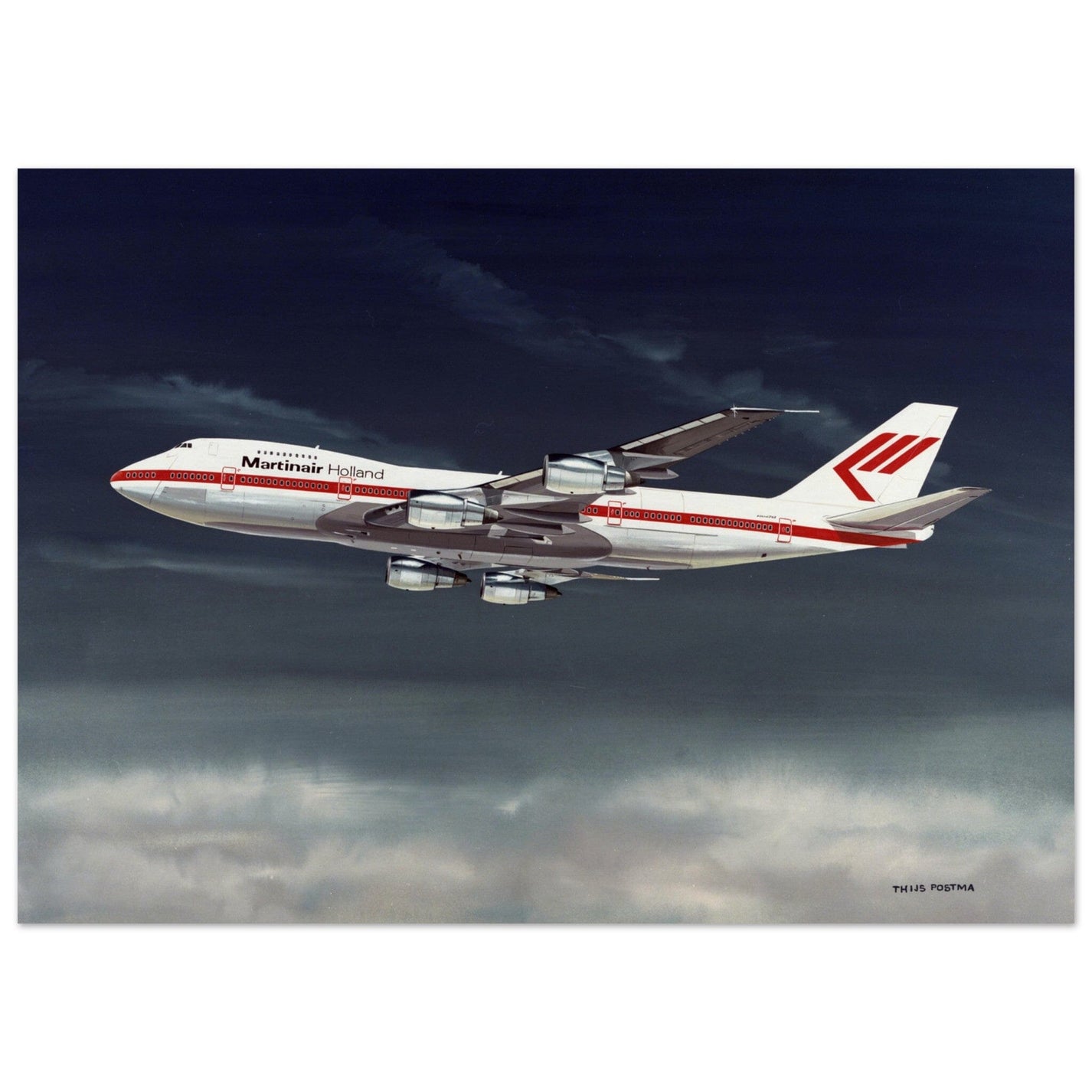 Thijs Postma - Poster - Boeing 747-200 Martinair – TP Aviation Art
