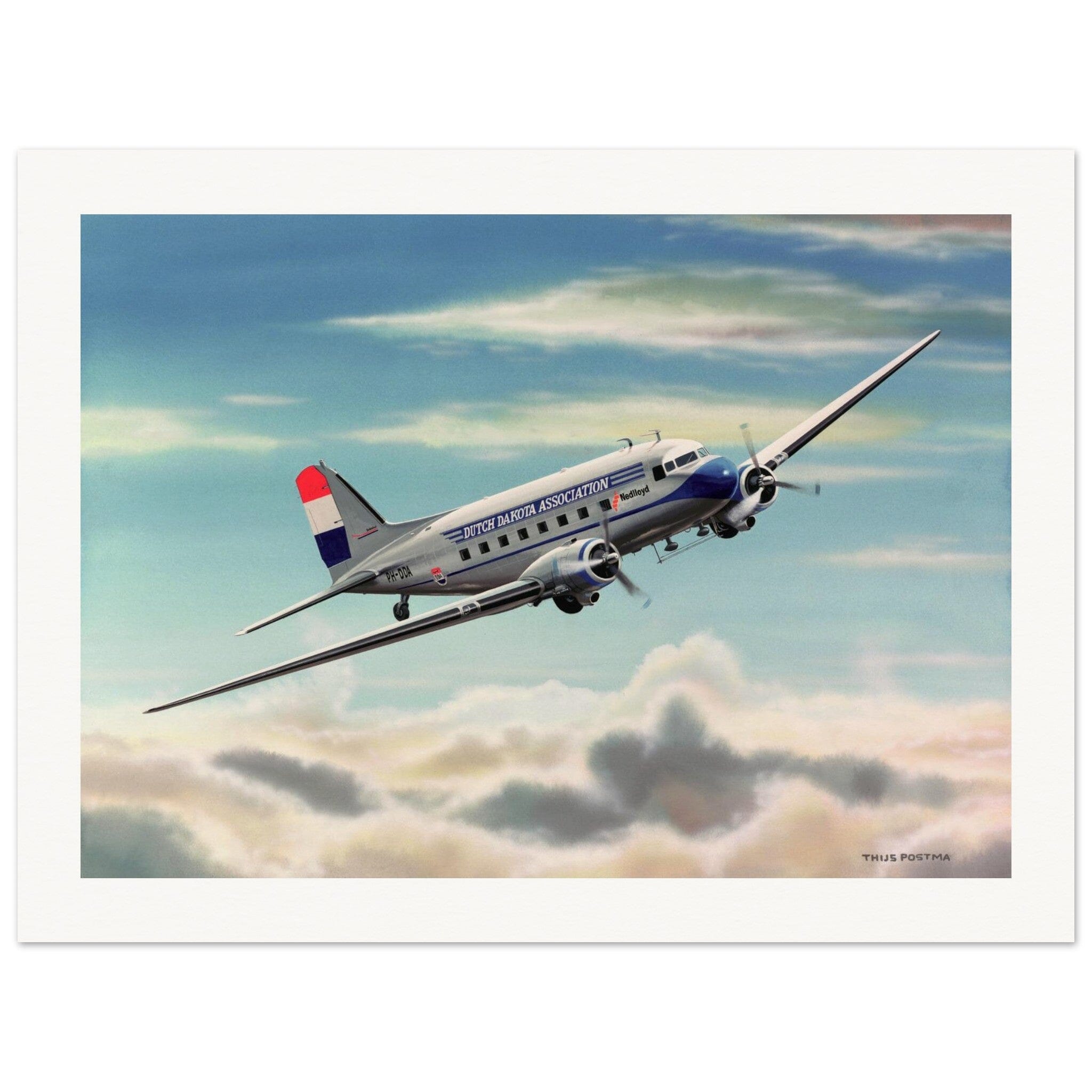Thijs Postma - Poster - Douglas DC-3 DDA Nedlloyd – TP Aviation Art