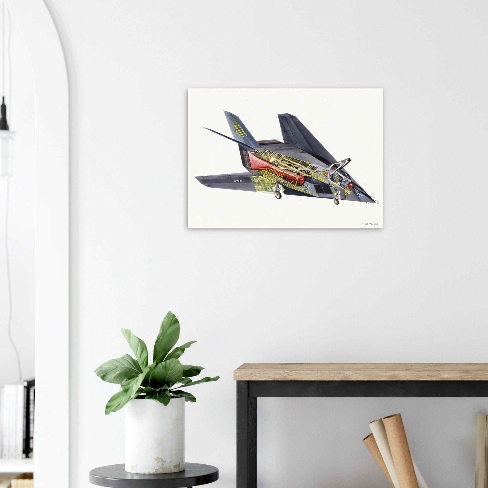 Thijs Postma - Poster - Lockheed F-117 Nighthawk Cutaway – TP Aviation Art
