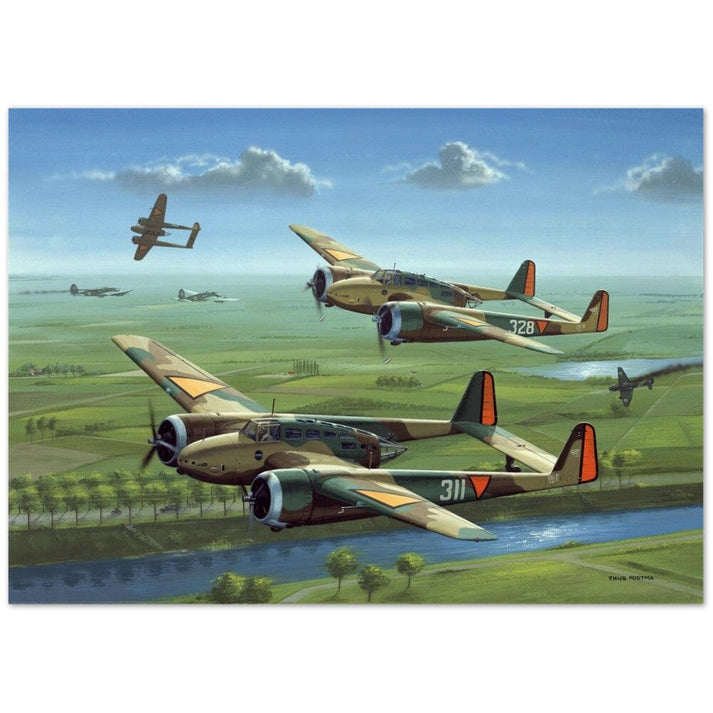 Thijs Postma - Poster - Three Fokker G.I’s Downing German Invaders – TP ...